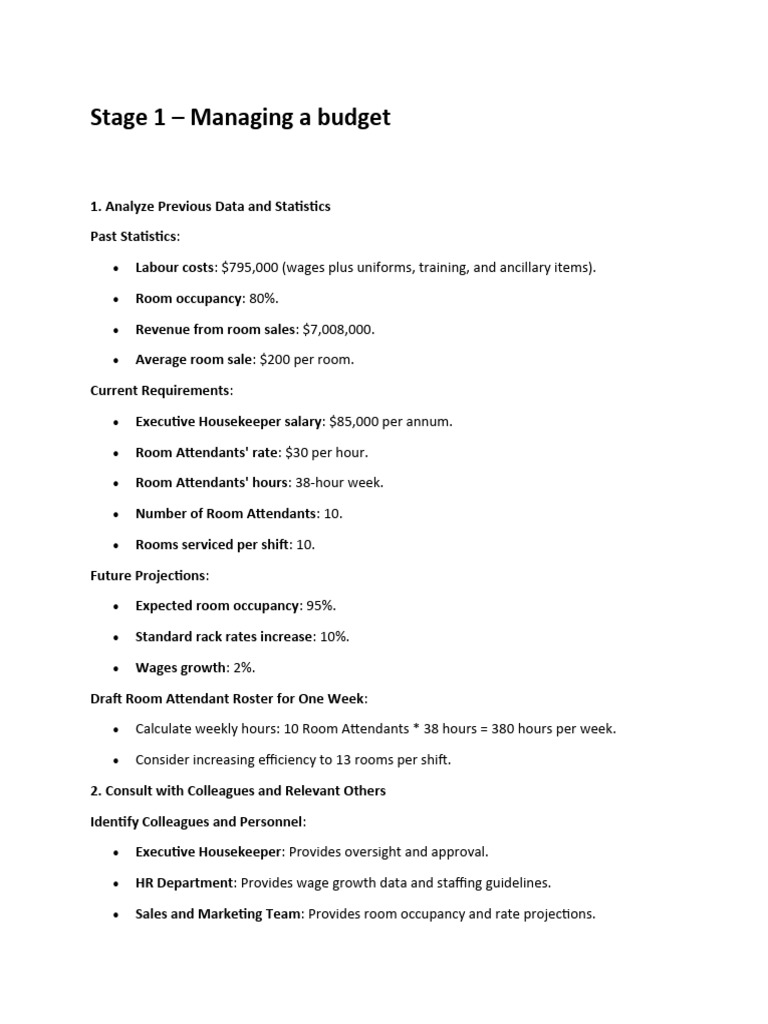 Stage 1 - Managing A Budget | PDF | Budget | Wage