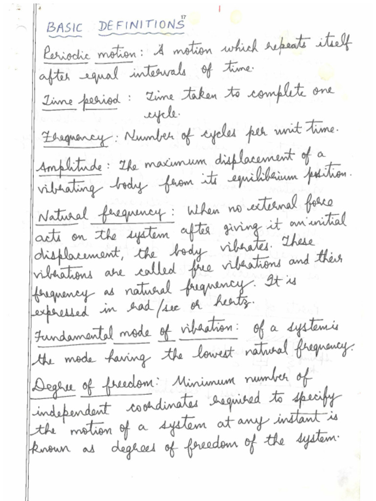 CHAPTER 1 - FREE UNDAMPED VIBRATION | PDF