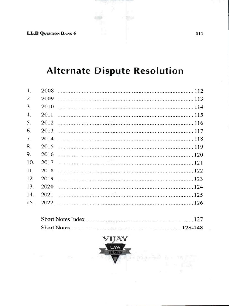 06 Sem Question Papers ADR | PDF | Alternative Dispute Resolution | Arbitration