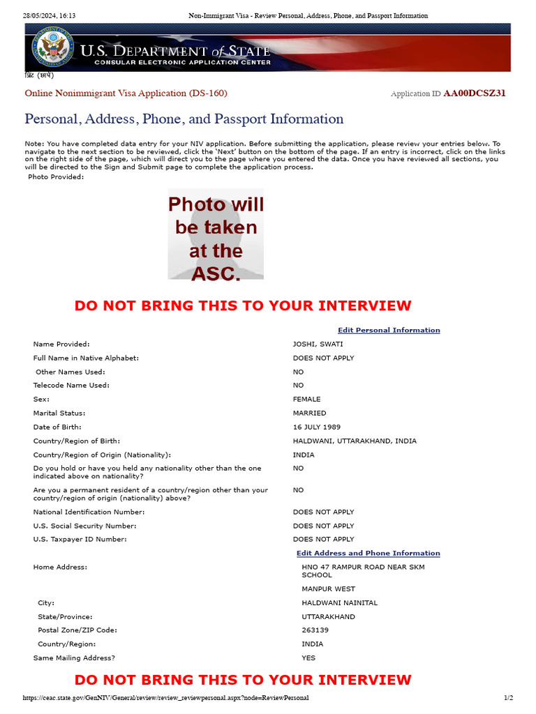 Swati Form 1_merged | Download Free PDF | Passport | Travel Visa