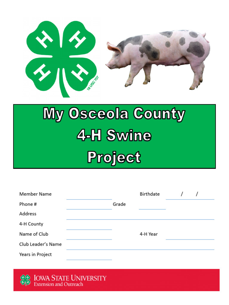 4-H Swine Record Book Guide | PDF | Pig | Cognition