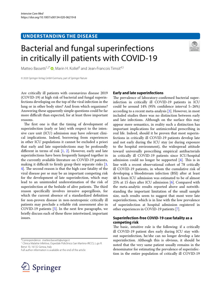 Bacterial & Fungal Superinfections in ICU COVID19 Patients | PDF ...