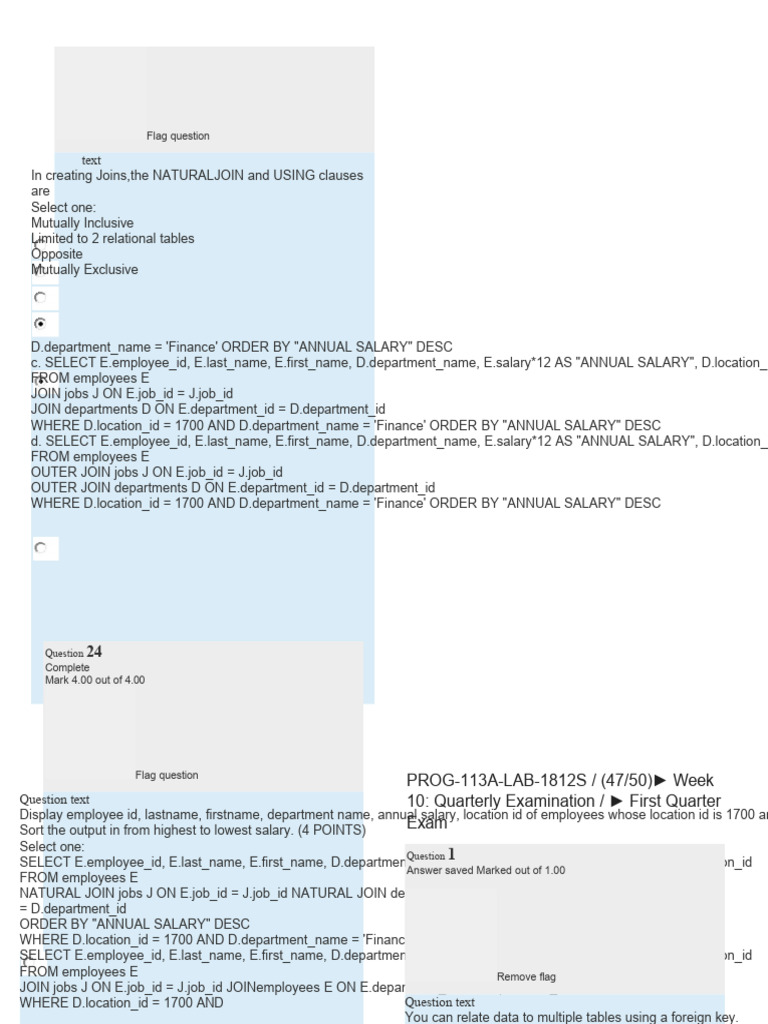 SQL Query Examples and Explanations | PDF | Data Model | Computing