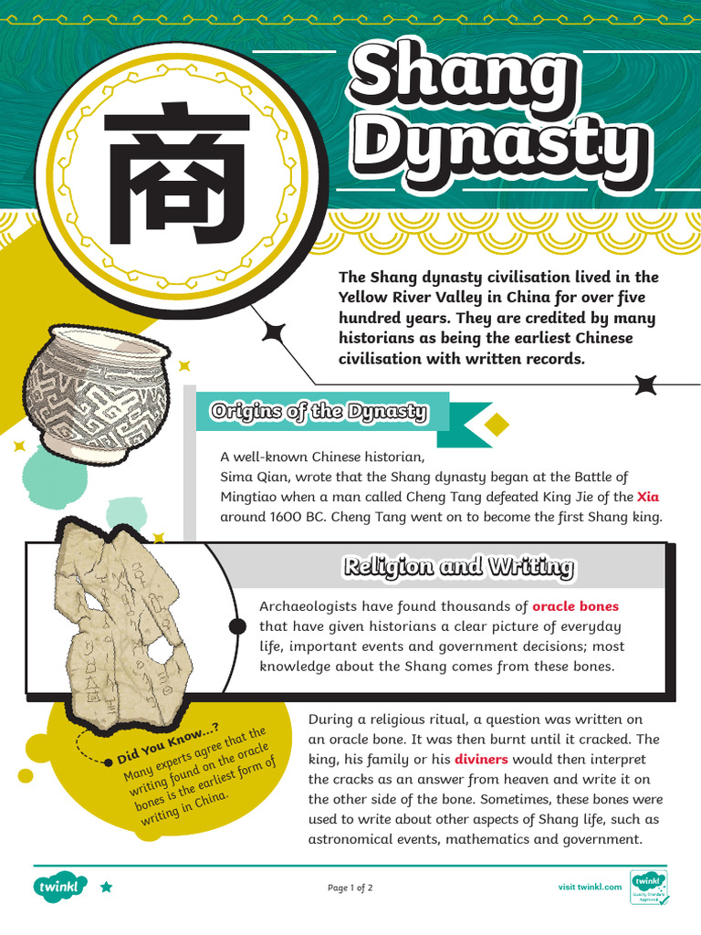 Overview of the Shang Dynasty | PDF