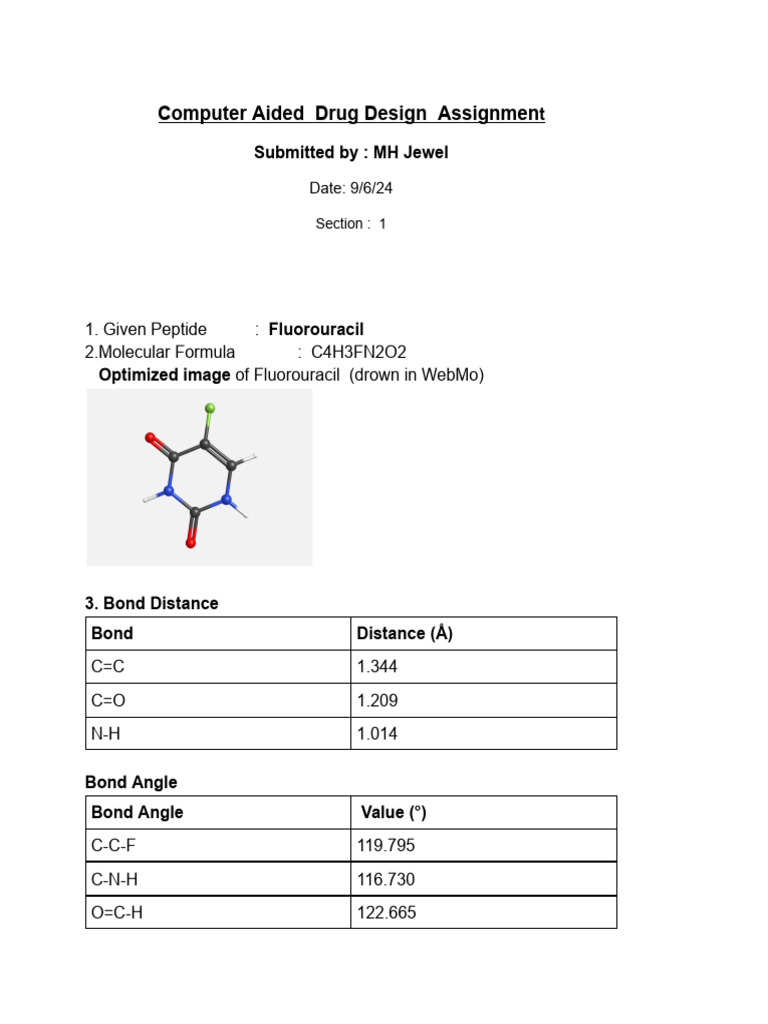 Computer Aided Drug Design Assignment | PDF | Chemical Bond | Molecular ...