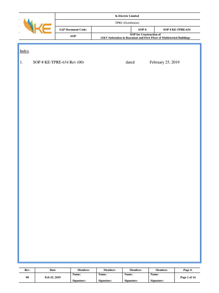 KDTP-P634-19-00-11KV Substation in Basement and First Floor of Multistoried Buildings | PDF ...