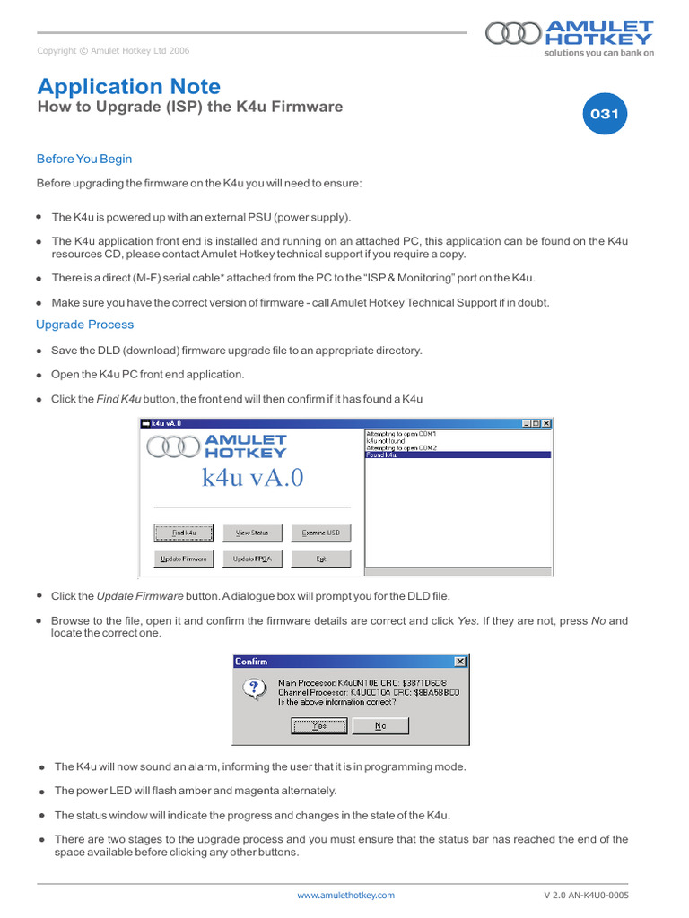 AN_031_How_to_Upgrade_the_K4u_Firmware_v2 | PDF | Keyboard Shortcut ...