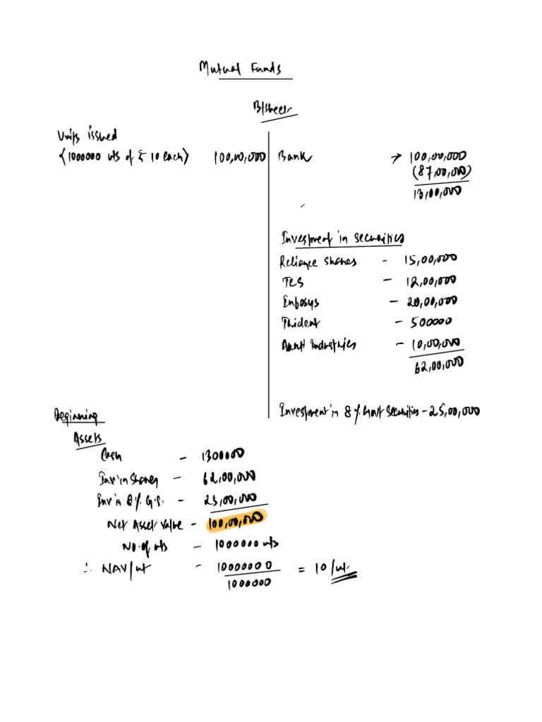 Mutual Fund Class Notes | PDF | Mutual Funds | Dividend