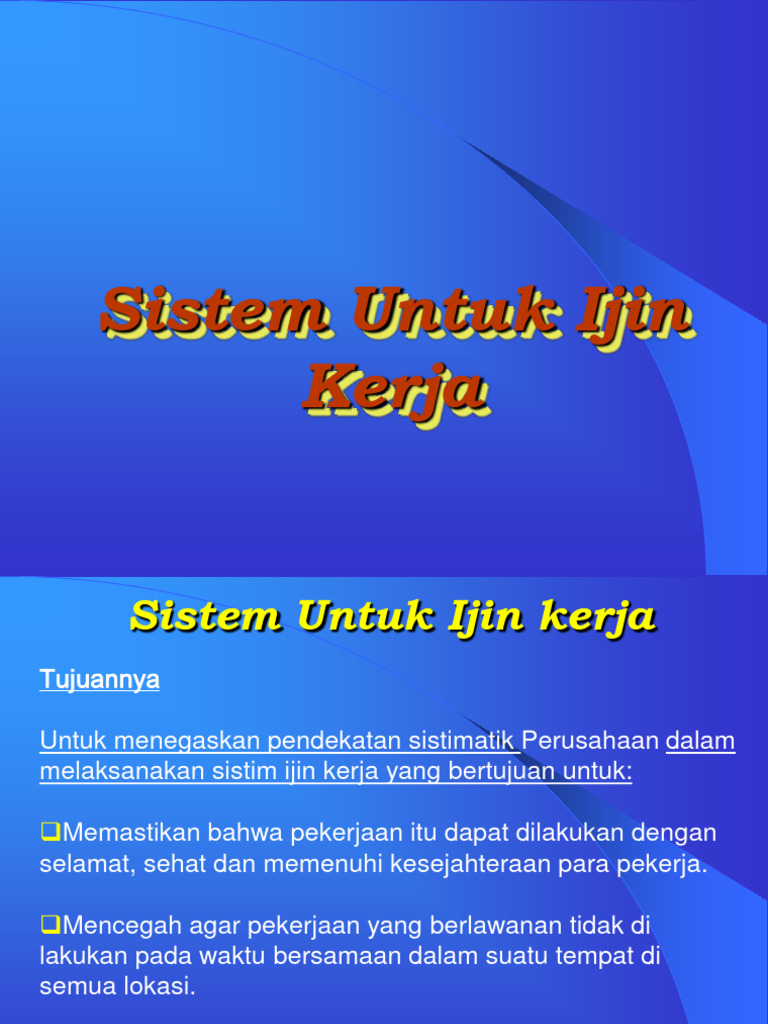 SS-Permit To Work System | PDF