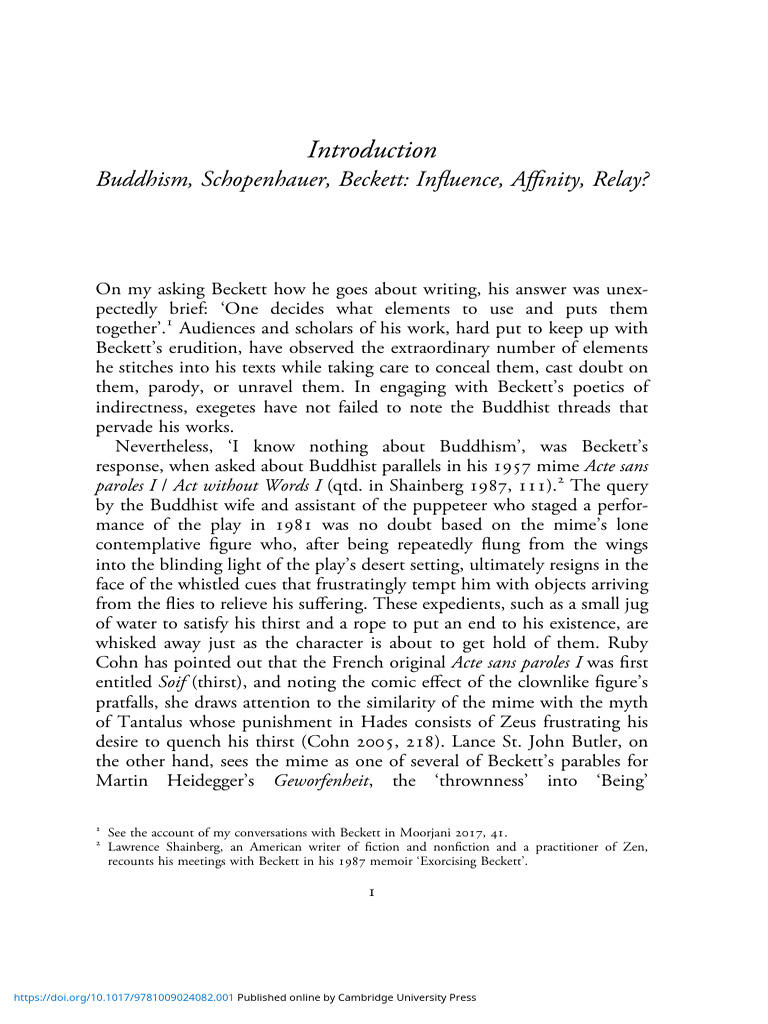 Beckett and Buddhism Anjela Moorjani, Buddhism, Schopenhauer, Beckett ...