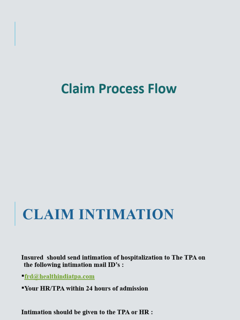 Claim Process Flow | PDF | Hospital | Payments