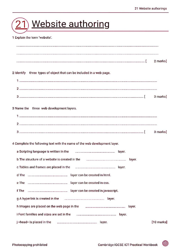 HTML Workbook Exercise | PDF