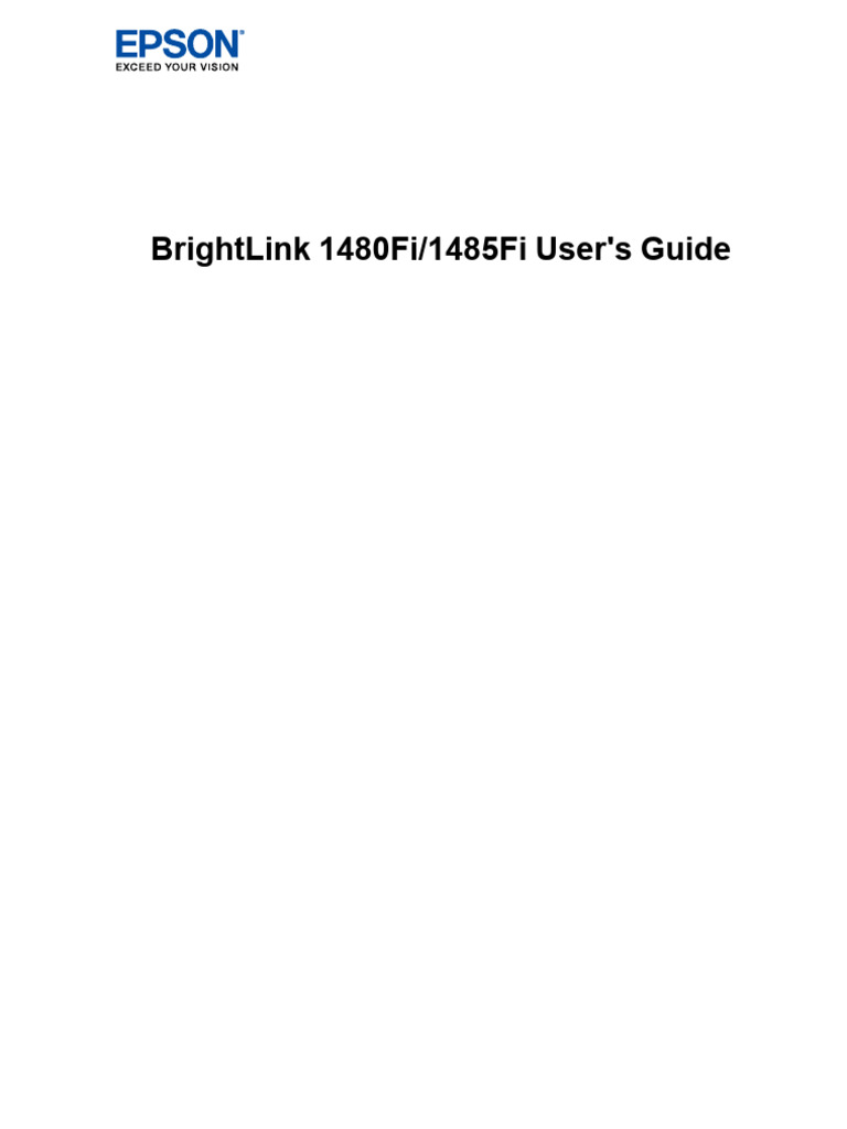 Epson Projector BrightLink 1480Fi-1485Fi User's Guide | PDF | Hdmi ...