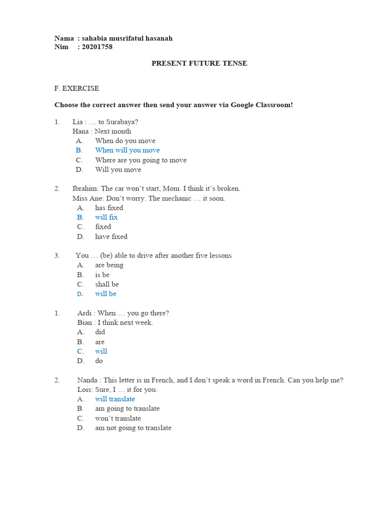 4, Present future tense | PDF