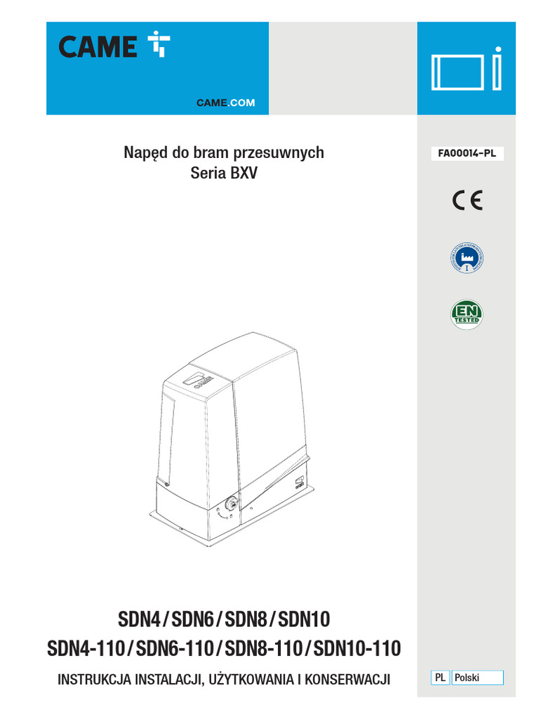 Instrukcja Came BXV | PDF