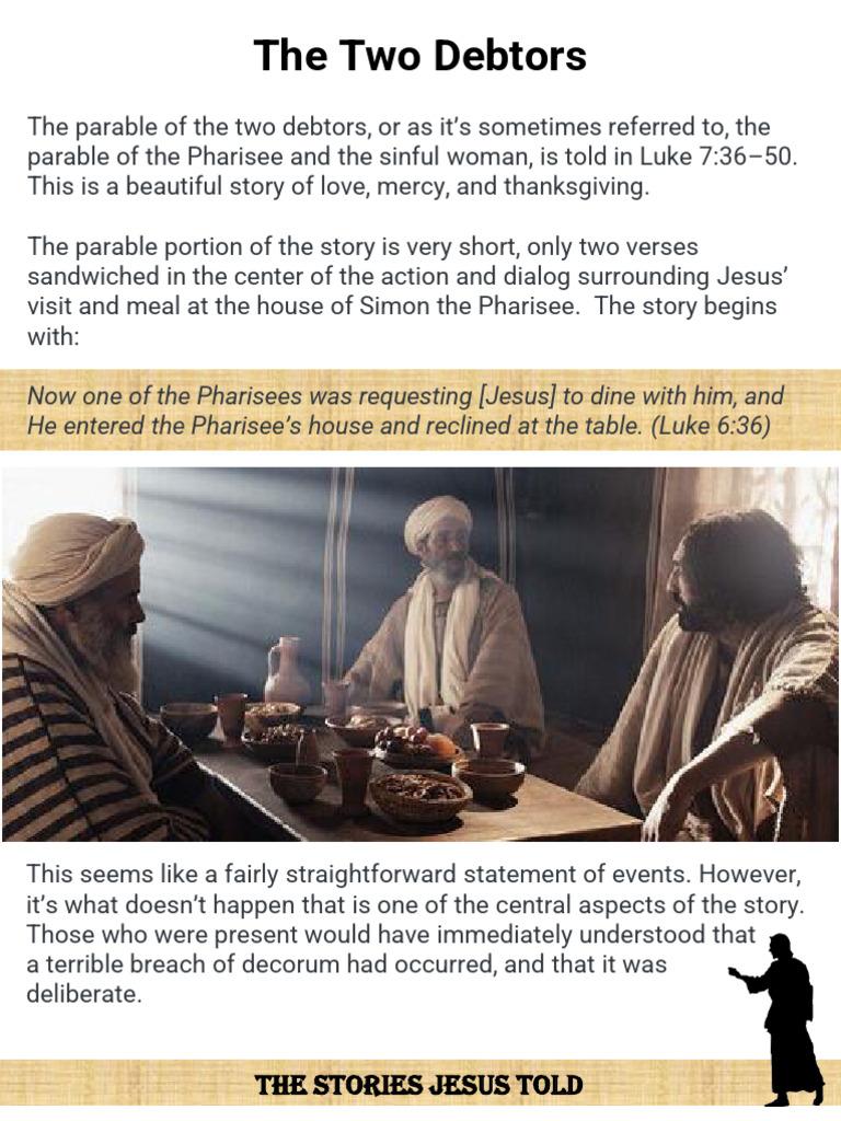 The Stories Jesus Told - The Two Debtors | PDF | Forgiveness | Jesus