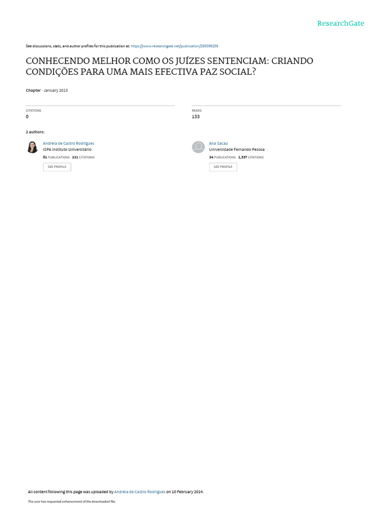 Conhecendo Melhor Como Os Juízes Sentenciam - Criando Condições para ... Conhecendo Melhor Como Os Juízes Sentenciam - Criando Condições para ...