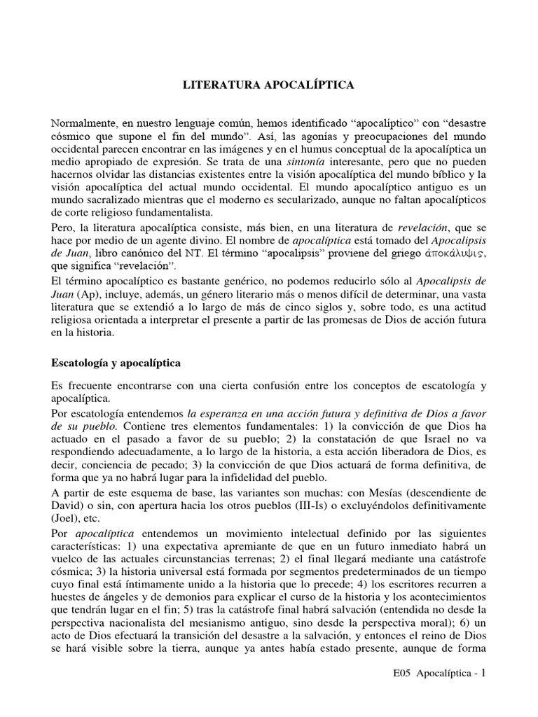E05 30 Apocaliptica Introduccion Pdf Libro De Revelación