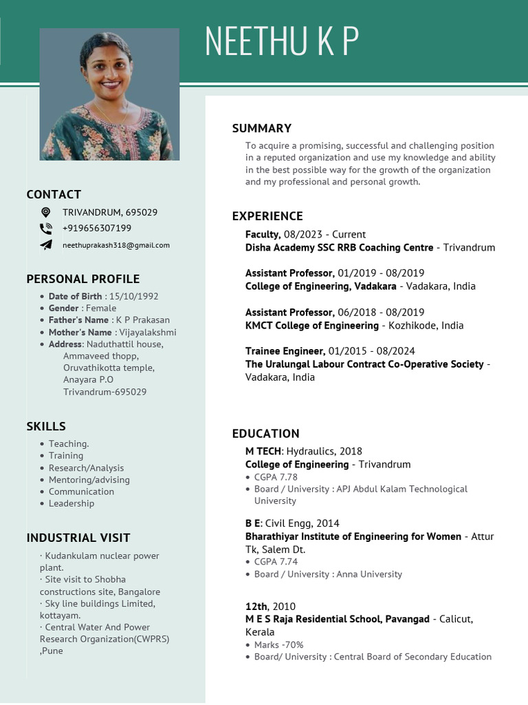 Neethu Resume New | PDF | Technology & Engineering