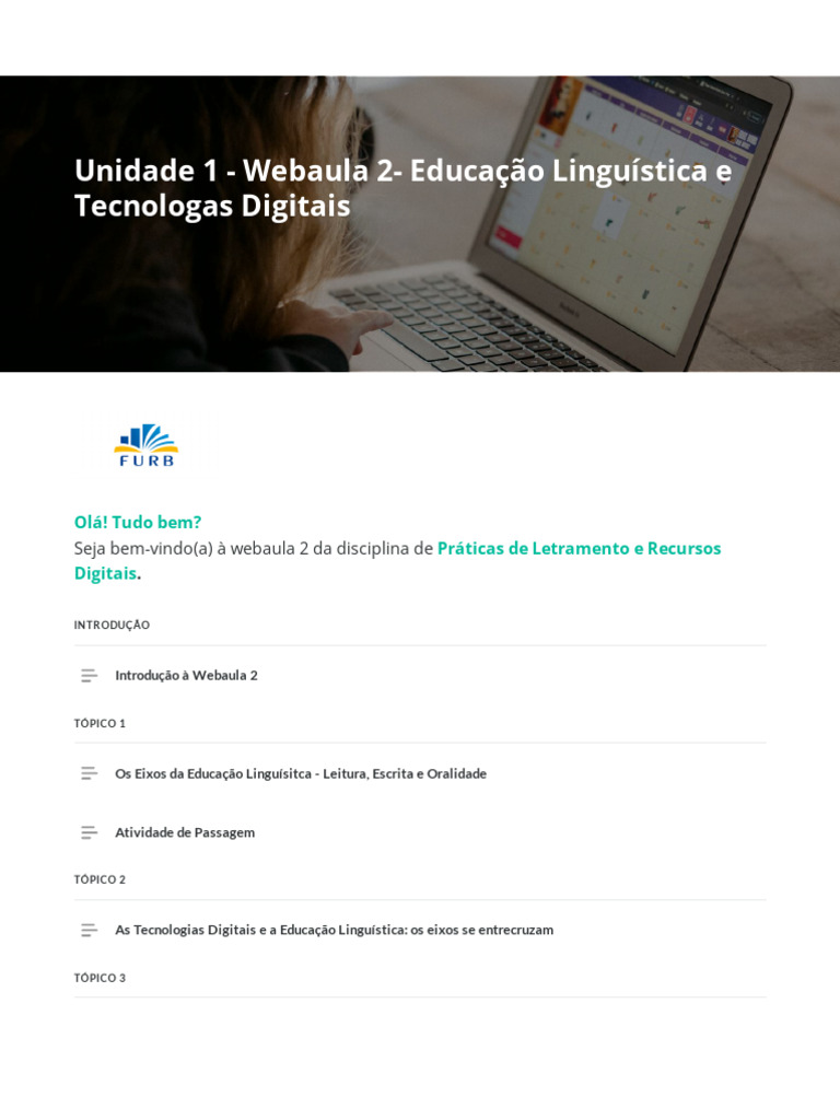 Unidade 1 Webaula 2 Educacao Linguistica e Tecnologas Digitais 4bL6o2Ll | PDF | Linguística ...