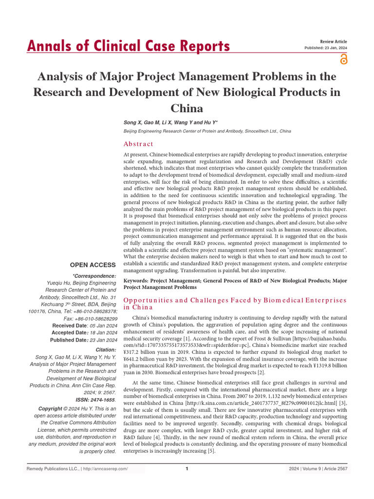 Analysis of Major Project Management Problems in The Research and 9777 ...