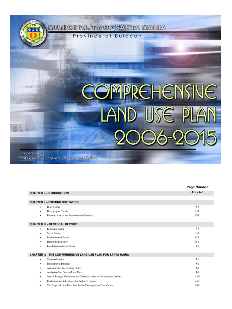 Comprehensive Land Use Plan of Santa Maria 2006-2015 | PDF