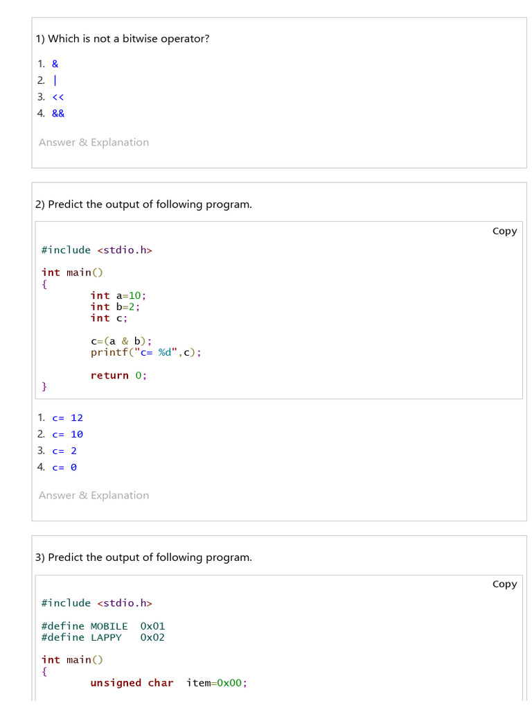 C Bitwise Operators | PDF | Computer Programming | Computer Science C Bitwise Operators | PDF | Computer Programming | Computer Science