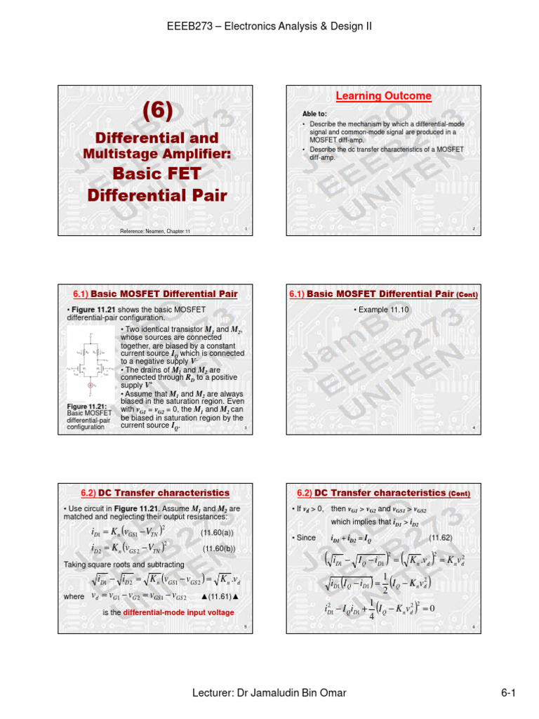 Eeeb273 n06 - Diff Amp Fet x6 | PDF | Amplifier | Mosfet