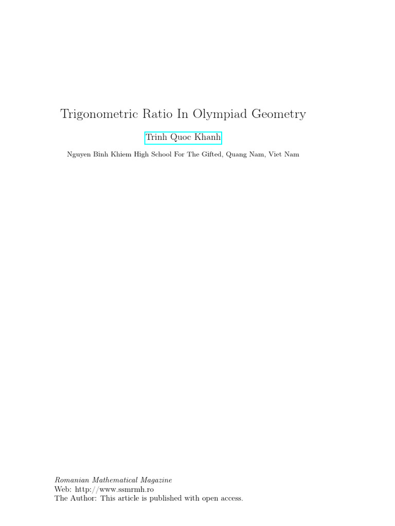 Trigonometric Ratios in Geometry | PDF | Triangle | Trigonometry