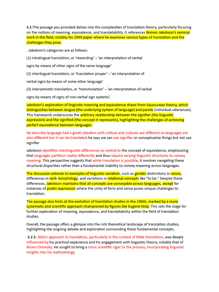 Chapter 3 Notes From Book Pdf Translations Semantics