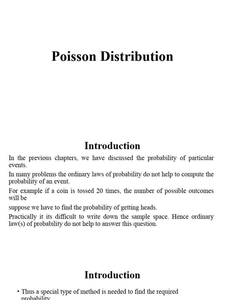Poisson Distribution | Download Free PDF | Probability Distribution | Poisson Distribution