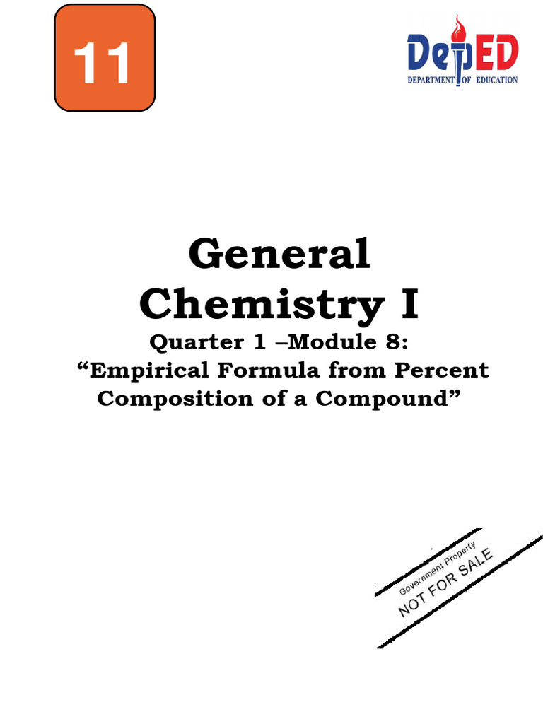 Chemistry Q1 Module 8 Empirical Formula From The Percent Composition ...