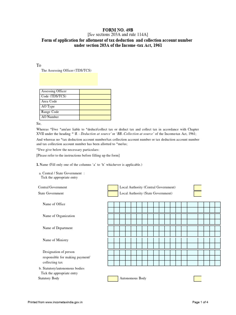 TAN FORM | Download Free PDF | Personal Finance | Income