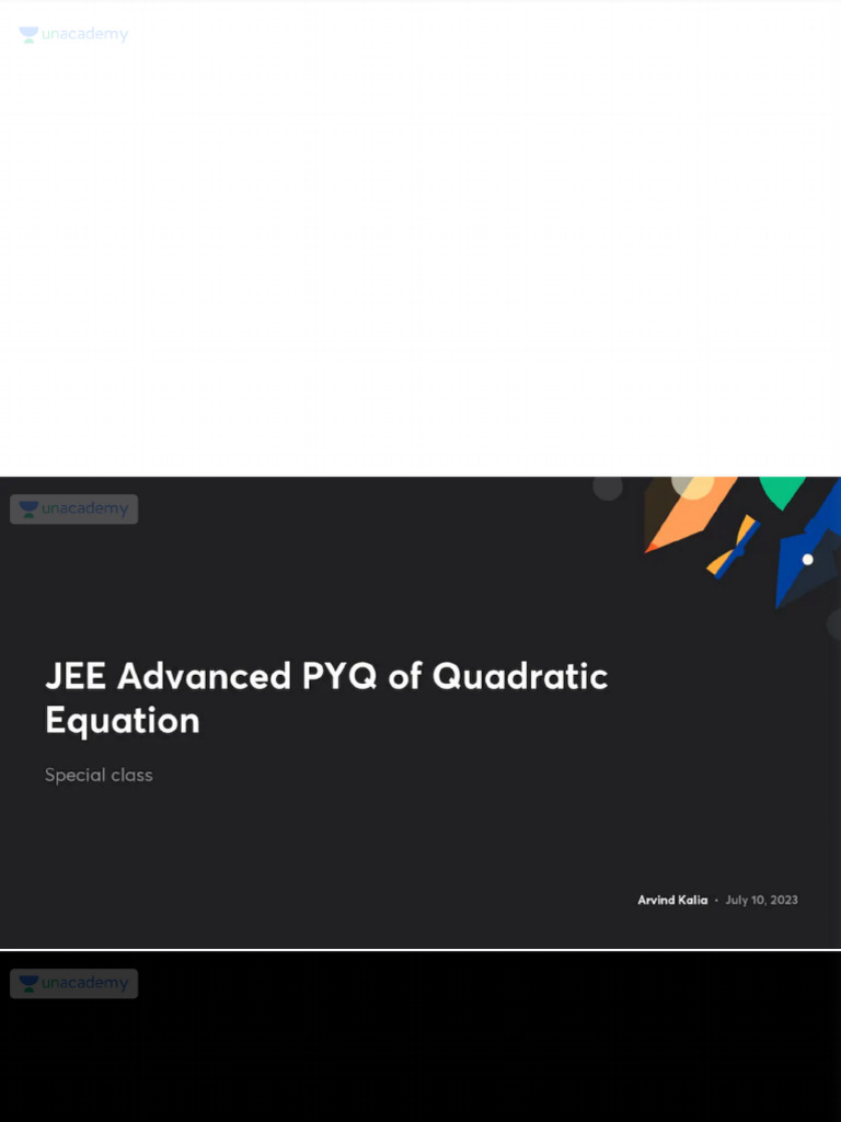 JEE Advanced PYQ of Quadratic Equation With Anno | PDF