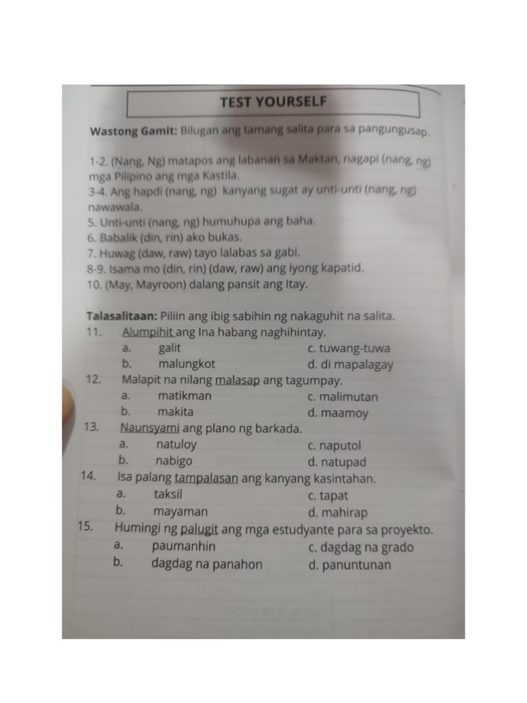 Filipino Questionnaire | PDF