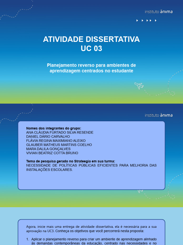UC3 AtividadeDissertativa Grupo 5 | PDF | Pedagogia | Aprendizado