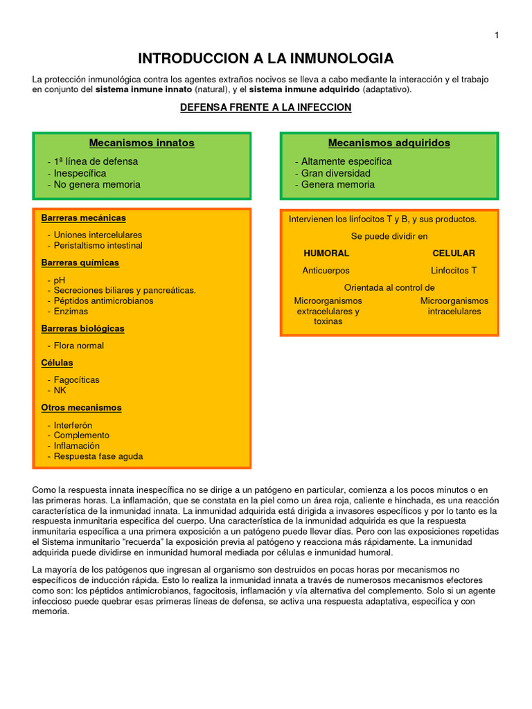 Clase 18 Introduccion A La Inmunologia | PDF | Sistema inmune | Sistema inmune innato