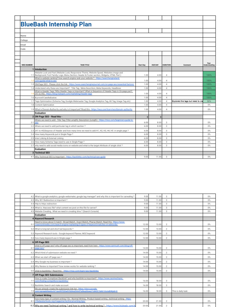 Internship Plan Digital Marketing General Pdf Search Engine