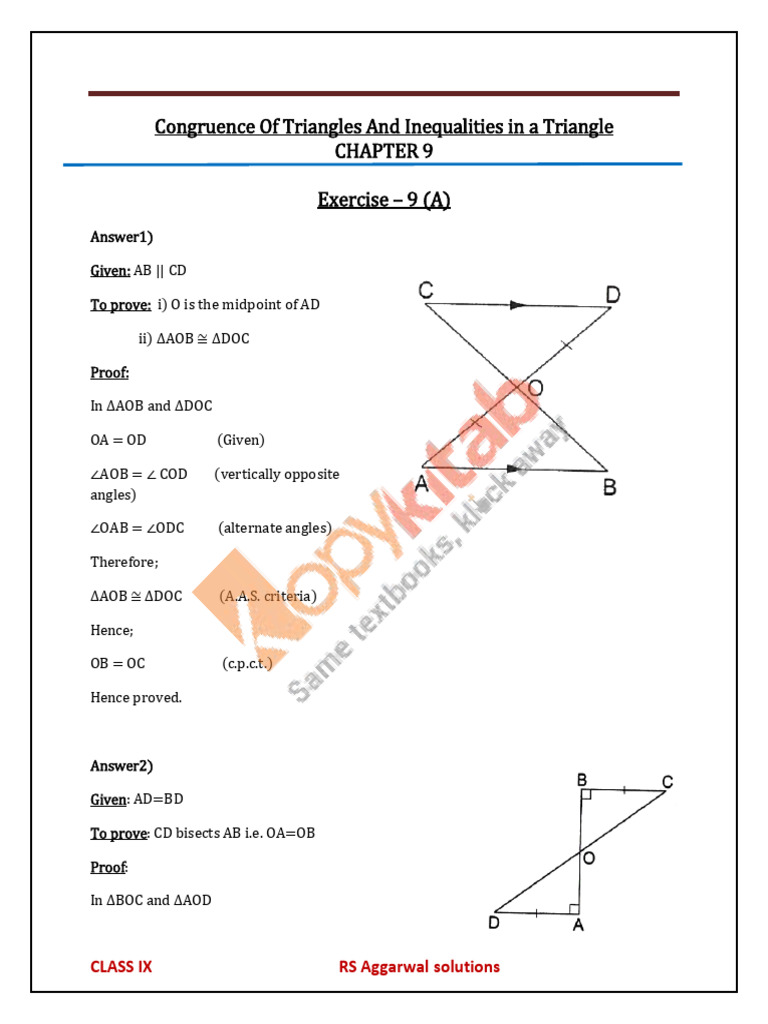 RS-Aggarwal-Class-9-Maths-Chapter-9 | Download Free PDF | Triangle ...