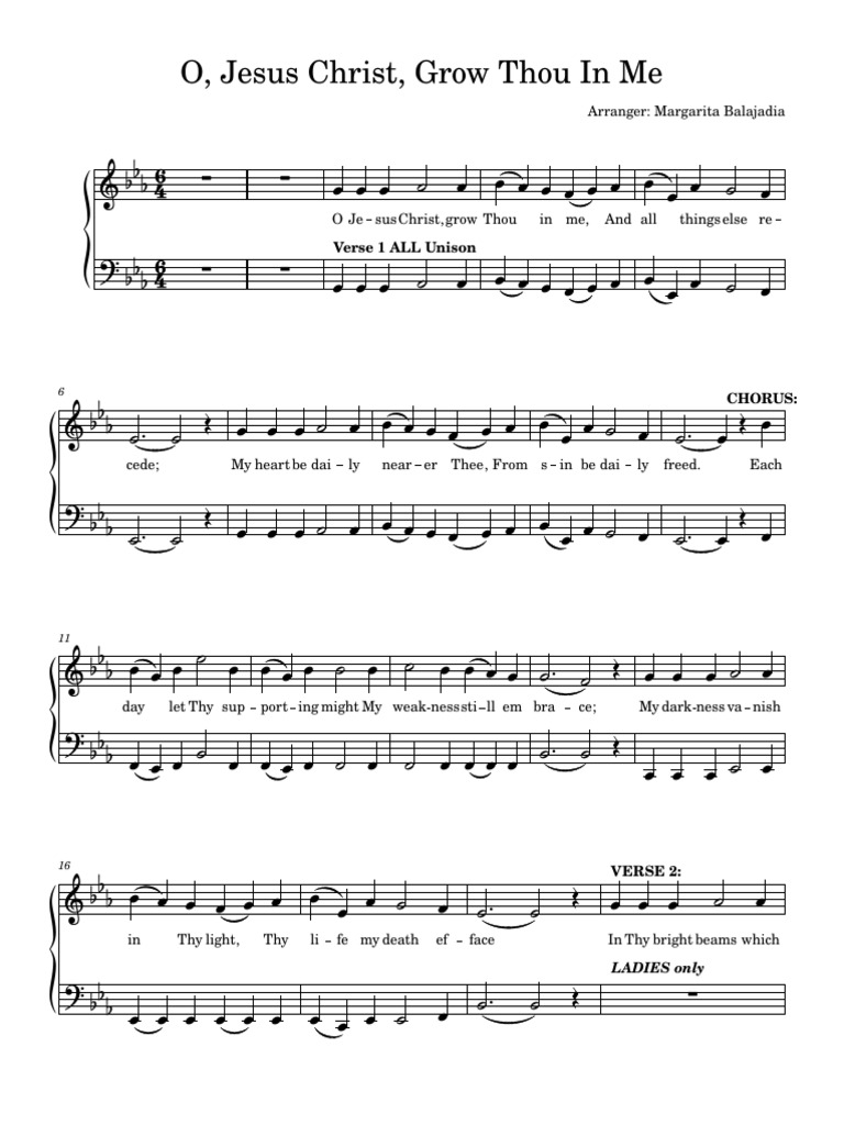 O Jesus Christ Grow Thou in Me | PDF