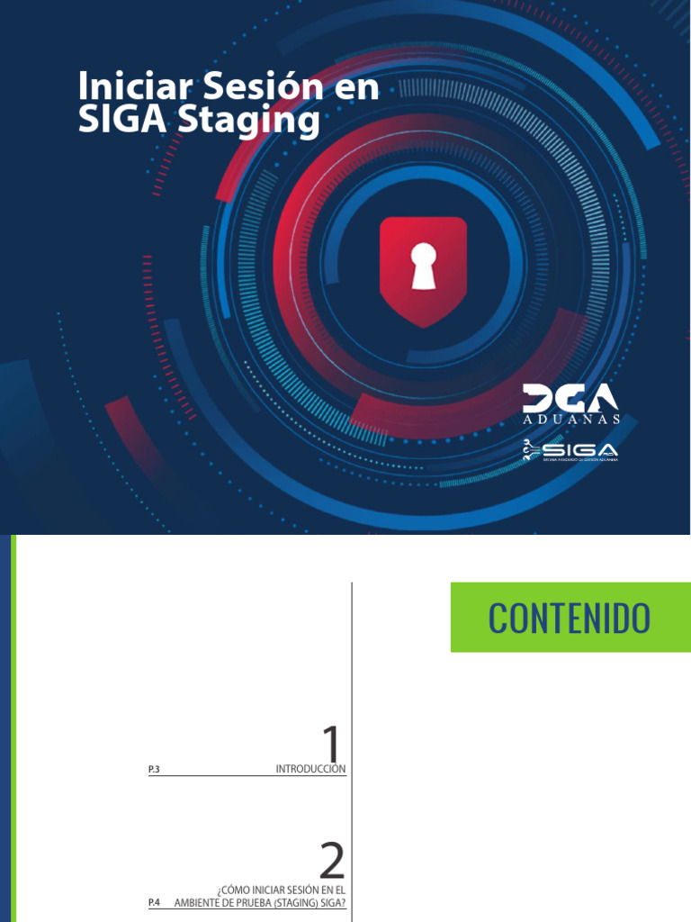 Instructivo Como Iniciar Sesion SIGA Staging 2020 | PDF | aduana | Usuario (informática)