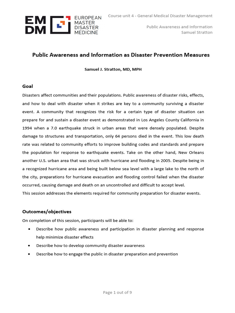 5.public Awareness and Information | PDF | Emergency Management | Hazards