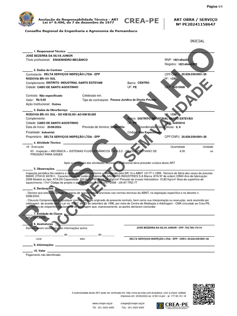 Modelo Art Laudo Vaso de Pressao | PDF | Arbitragem