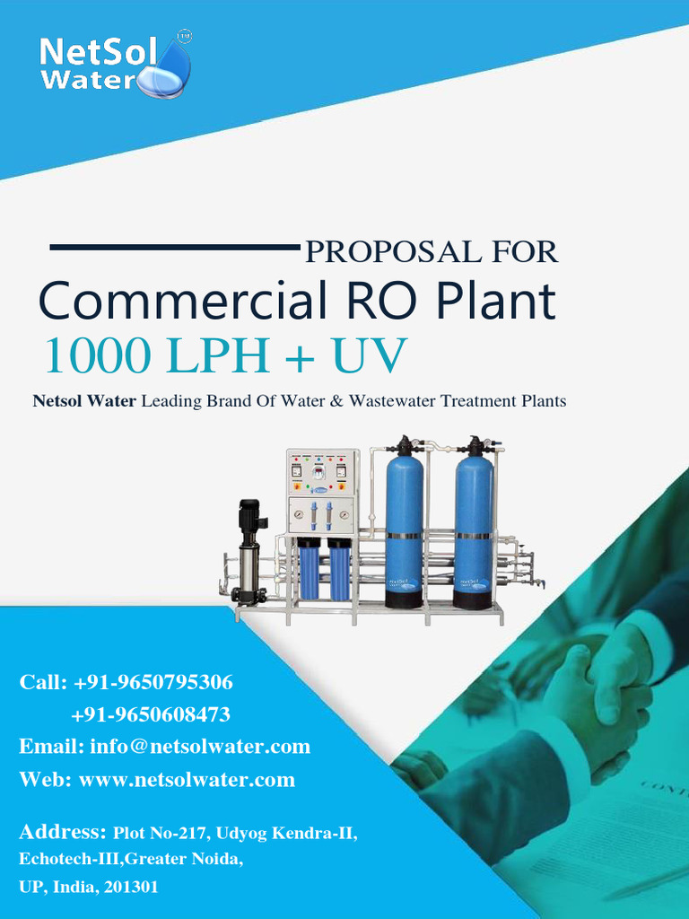 Proposal for Reverse Osmosis Plant Capacity 1000 LPH With UV R 29-04 ...