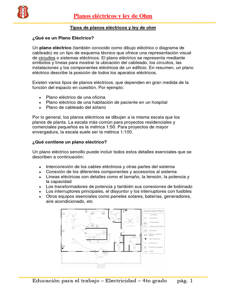 4to Grado - Semana 3 Tipos de Planos y Ley de Ohm | PDF | Ingenieria ...