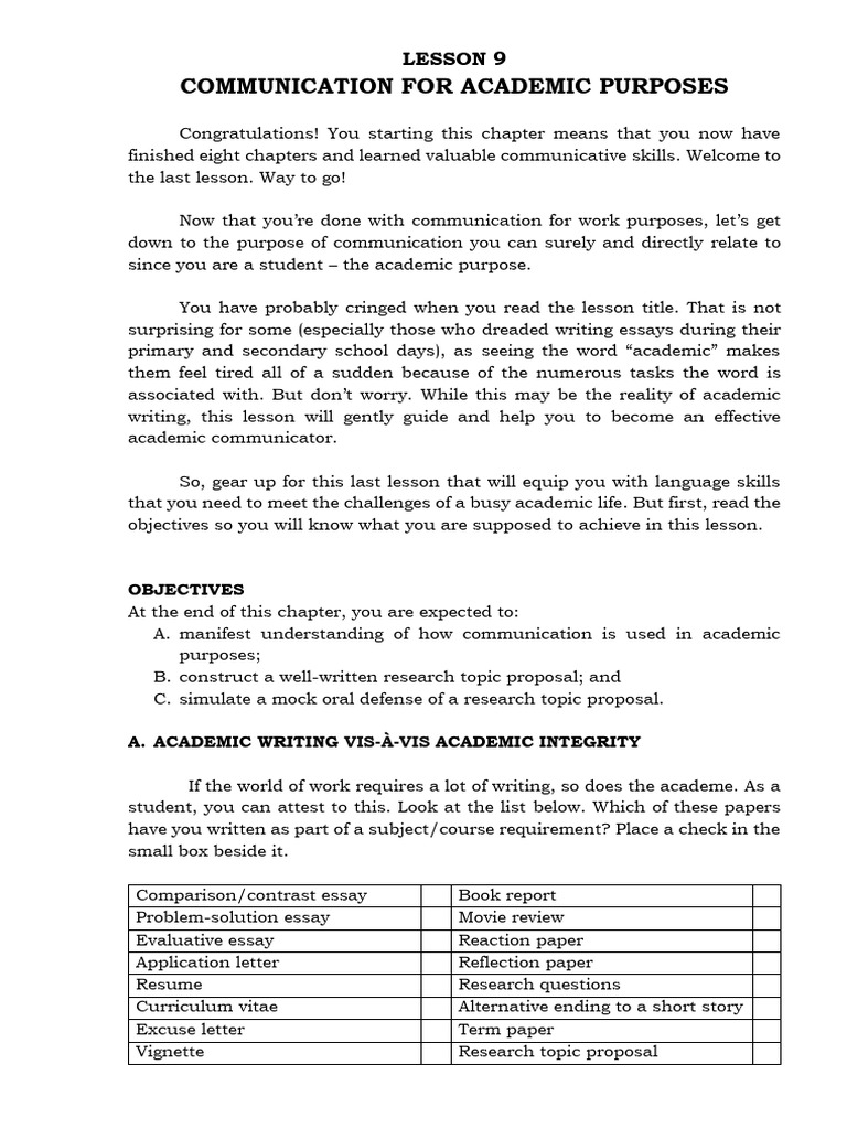 Lesson 9 | PDF | Thesis | Essays