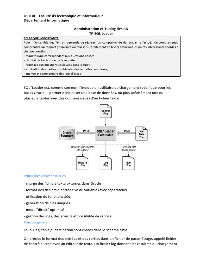 TP SQL Loader : Chargement de données | PDF | SQL | Fichier informatique