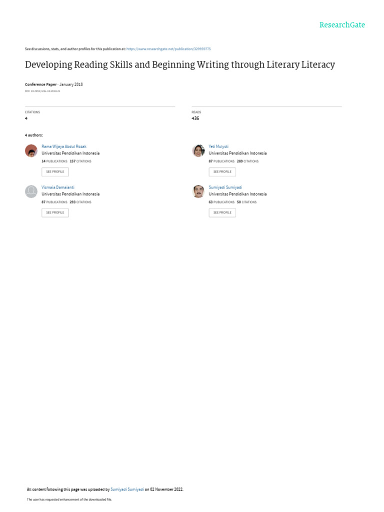 Developing_Reading_Skills_and_Beginning_Writing_th | PDF | Literacy | Learning