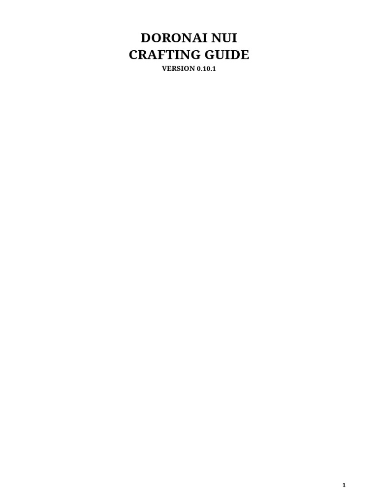 Doronai Nui 0.10.1 Crafting Guide | PDF | Concrete | Tools