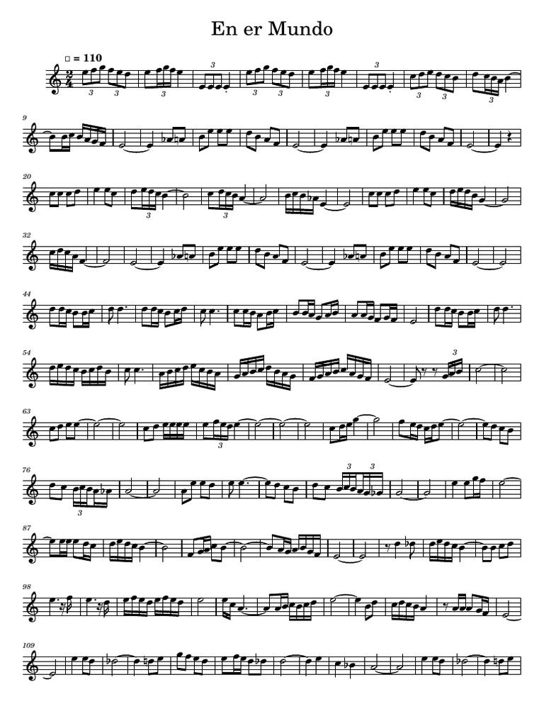 En er Mundo: Partitura y Notas | PDF